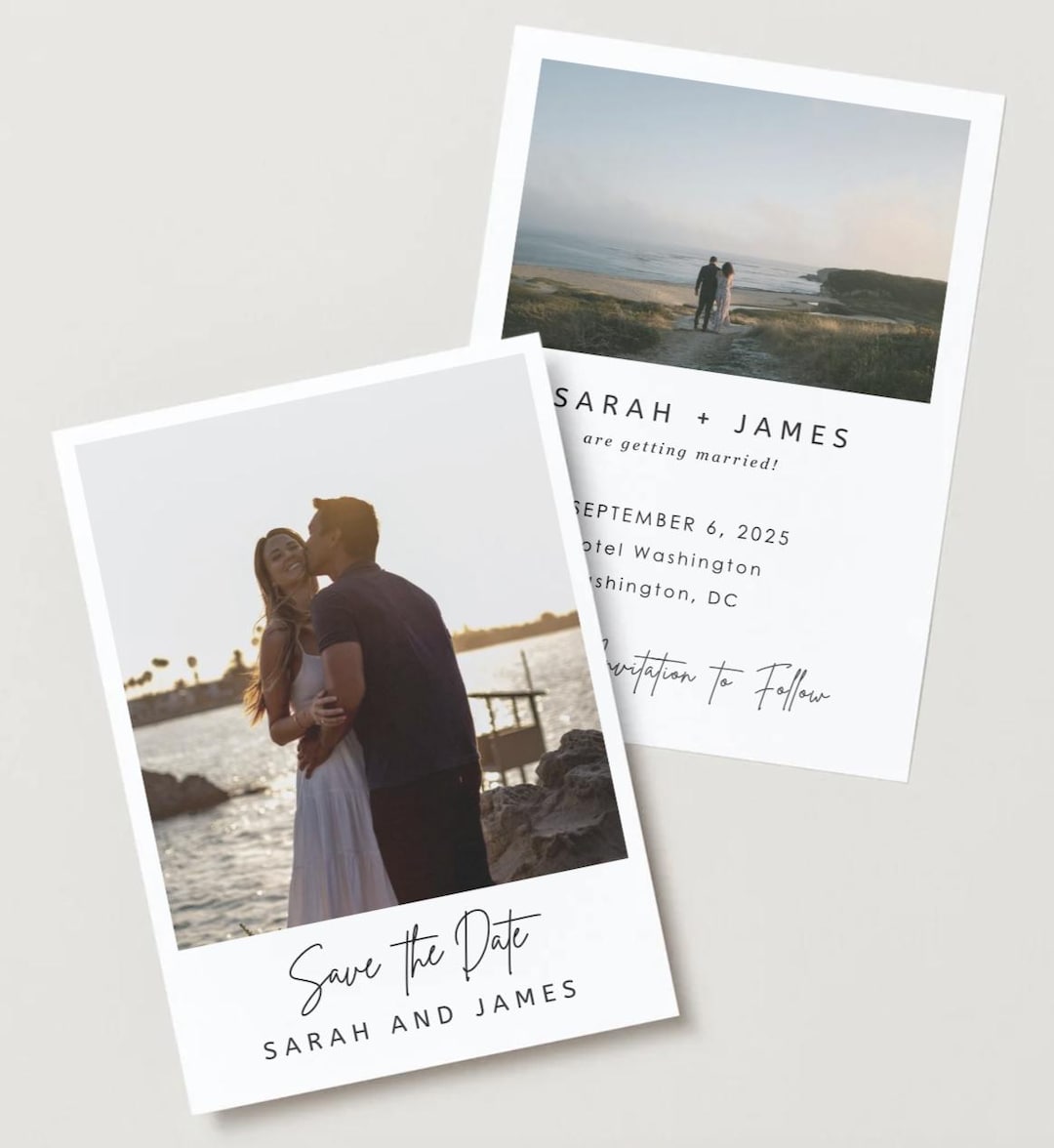 Minimalist Save the Date Template | Modern Wedding Announcement ...