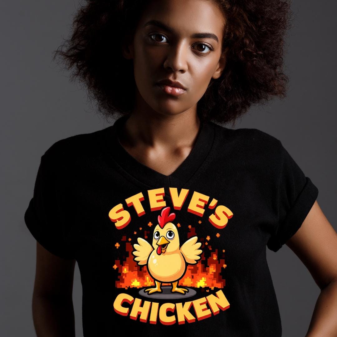 Funny Pixel Chicken Logo PNG SVG | Steve's Chicken Digital Art | Retro ...