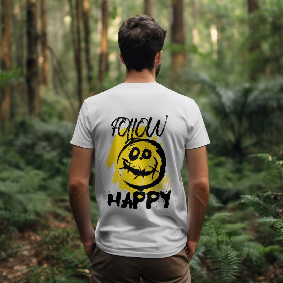 Creepy Smiley Face Sticker | Follow Happy PNG JPG SVG | Dark Humor ...