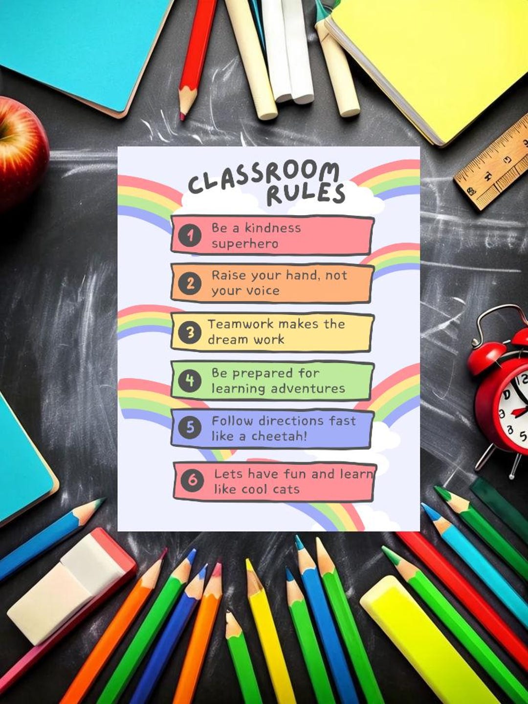Fun Classroom Rules Poster for Primary School | Digital Print ...
