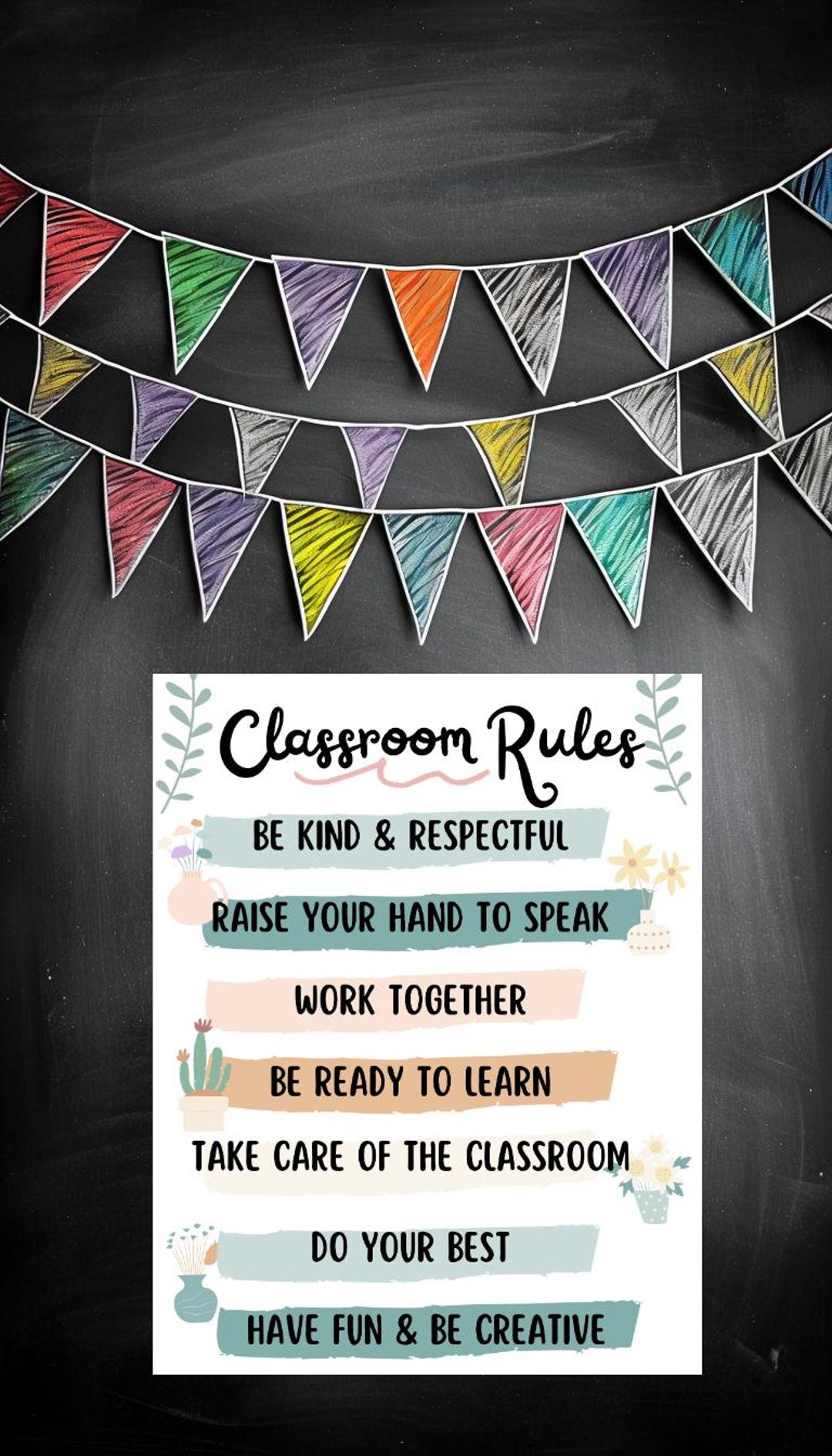 Classroom Rules Poster for Primary School, Elementary School ...