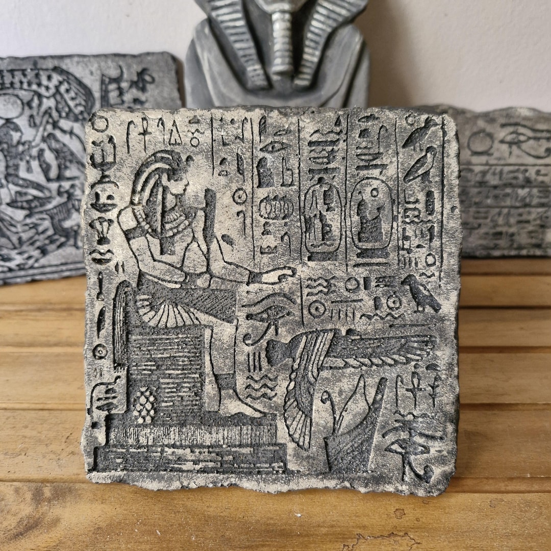 Ancient Egyptian Stone Tablet Replica – 15x15 Cm – Wall Hanging or Desk ...