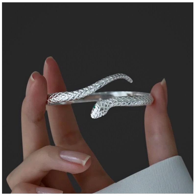 Silver Snake Bangle - Etsy