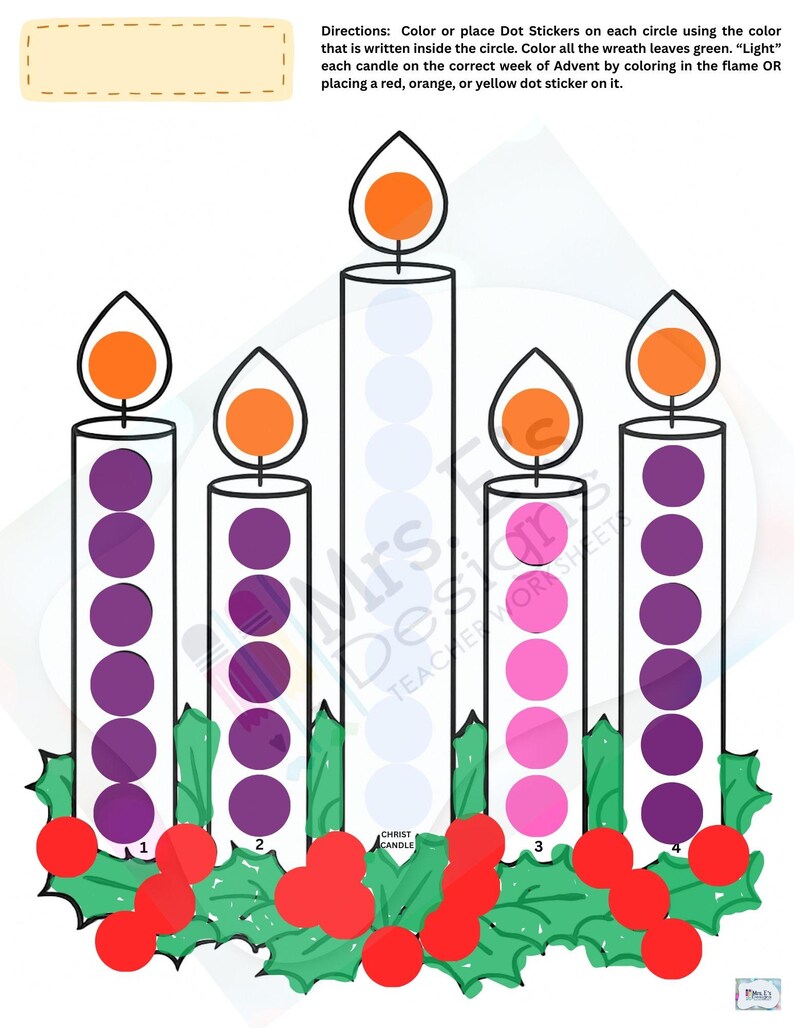 Advent Wreath Do-a-dot - Etsy