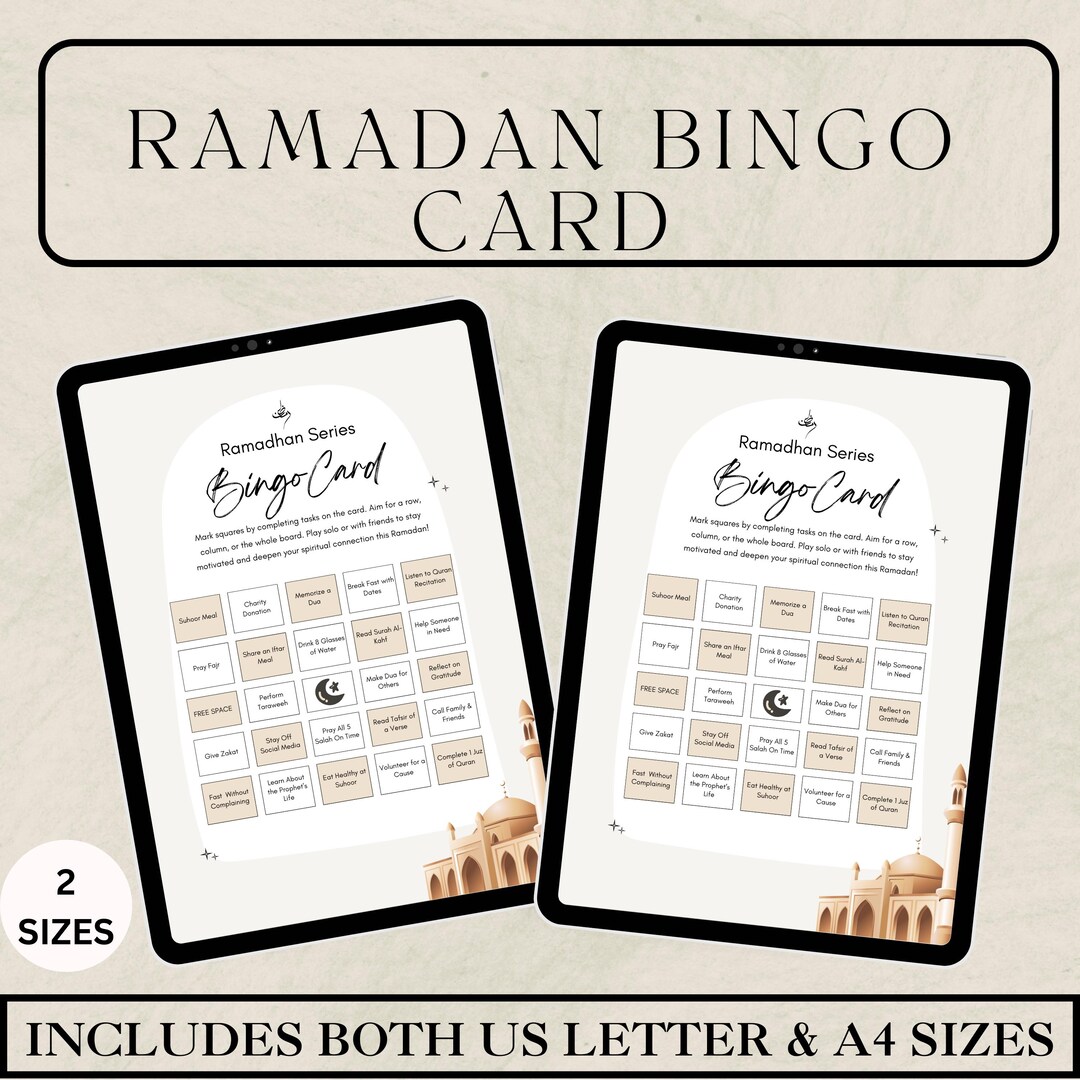 Ramadan Bingo Card, Islamic Bingo Game, Ramadan Activity for Kids ...