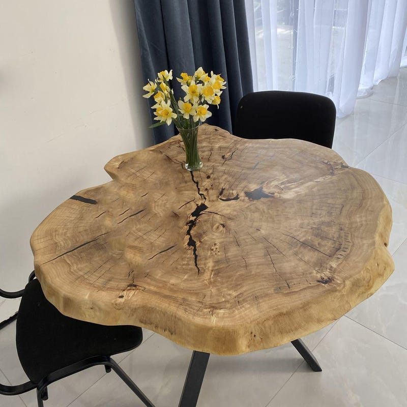 Live Edge Round Dining Table - Etsy