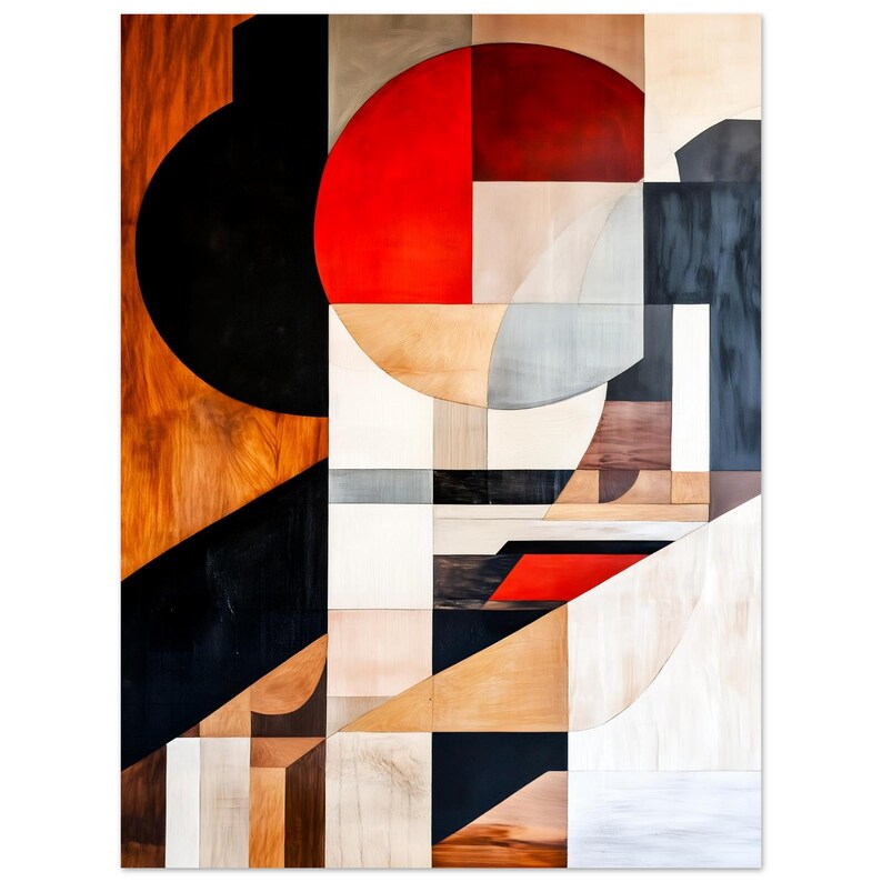 Bauhaus Art Print, Abstract Geometric Shapes, Mid Century Modern Wall ...