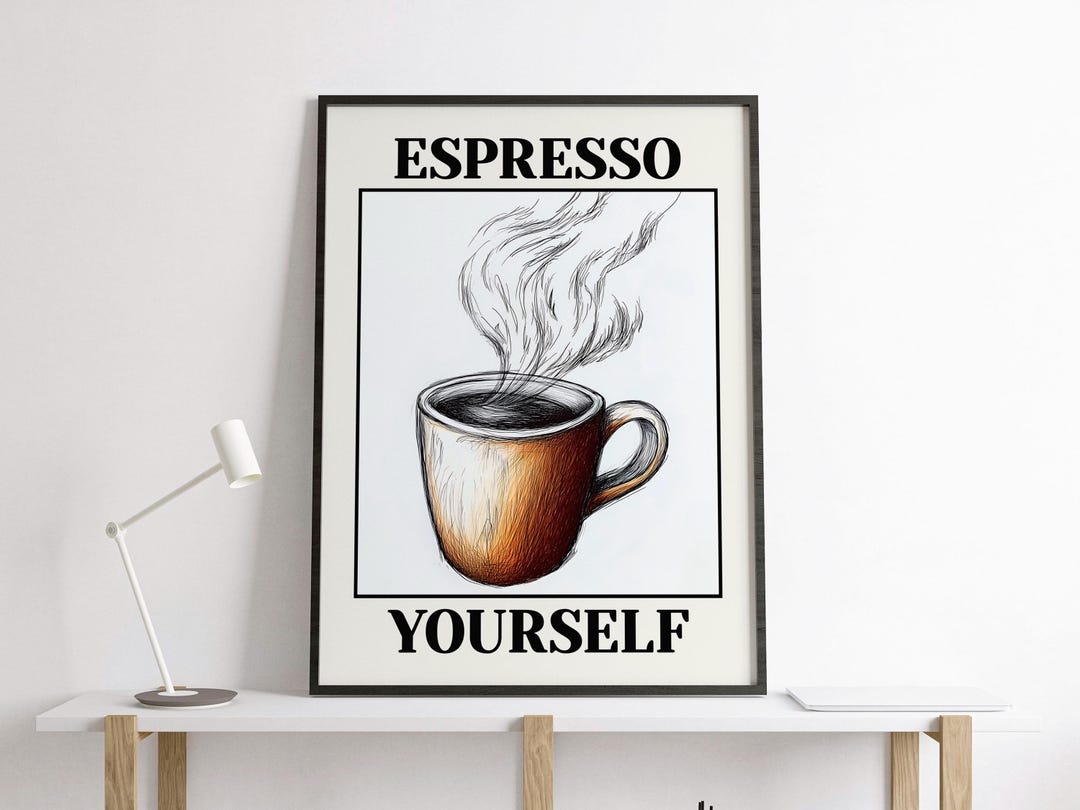 Vintage Coffee Poster, Aesthetic Espresso Quote Wall Art, Retro ...