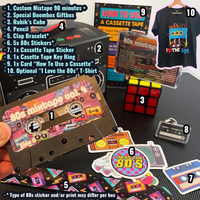 Custom Mixtape Cassette + Ultimate 80s Giftbox | Retro Personalized ...