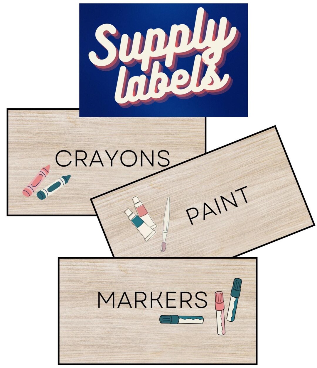 Classroom Supply Labels – Crayons, Paint, Scissors, and More – 7 ...