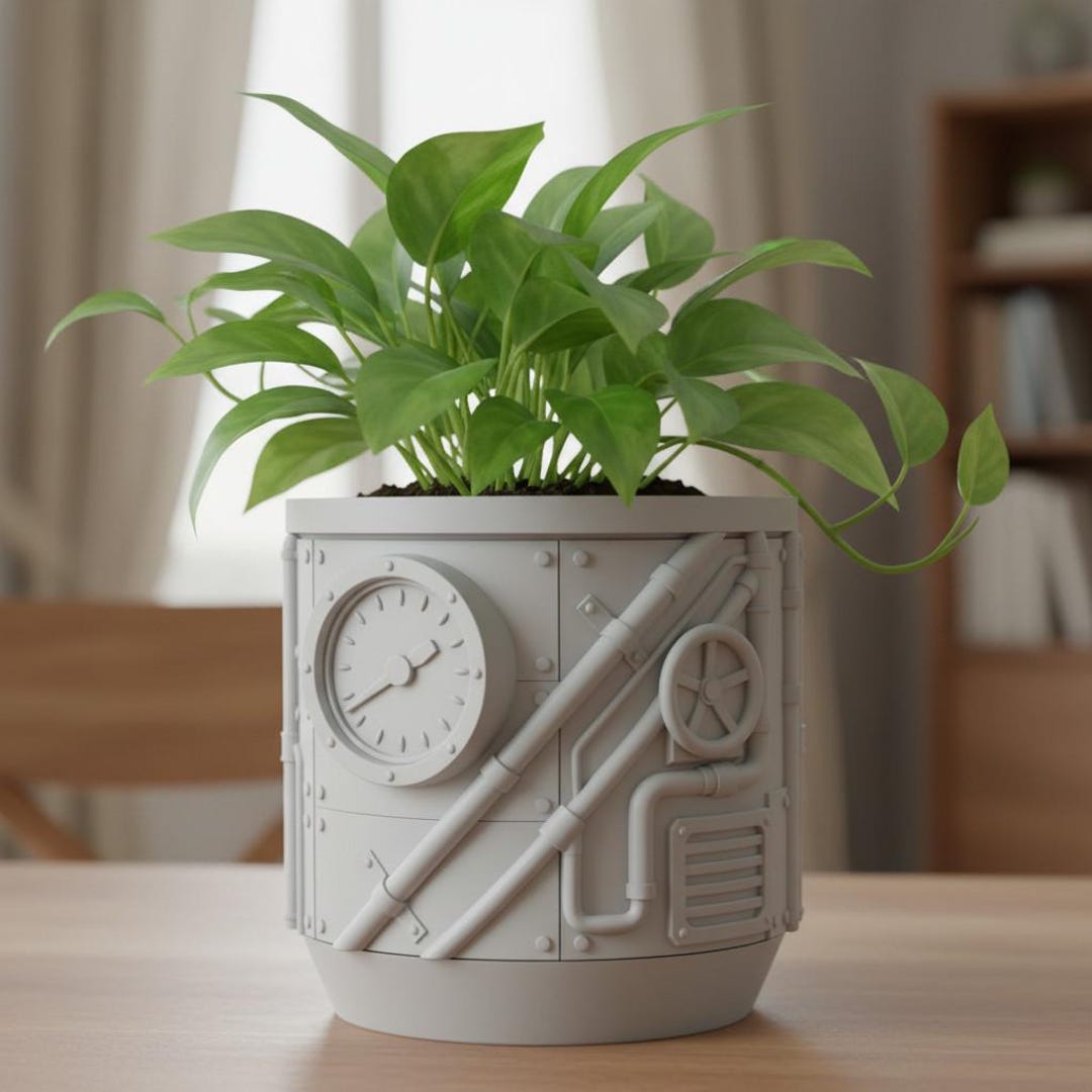 Planter "steamcore"– Industrial Steampunk 3D Printed Plant Pot With ...