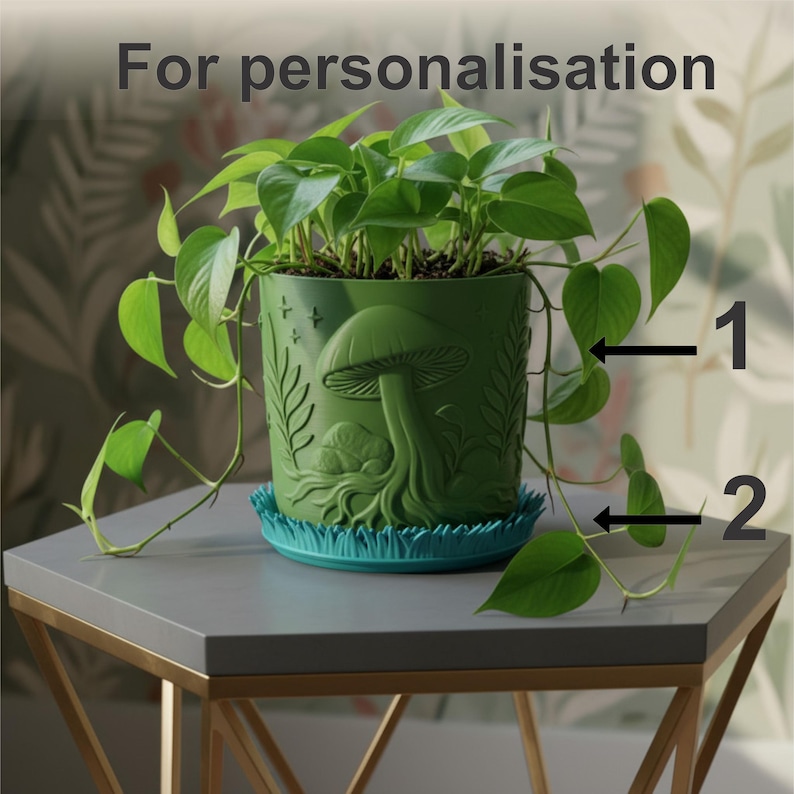 Custom 3D Printed Planter “myco” – Mushroom Pot With Saucer, Choose Two ...