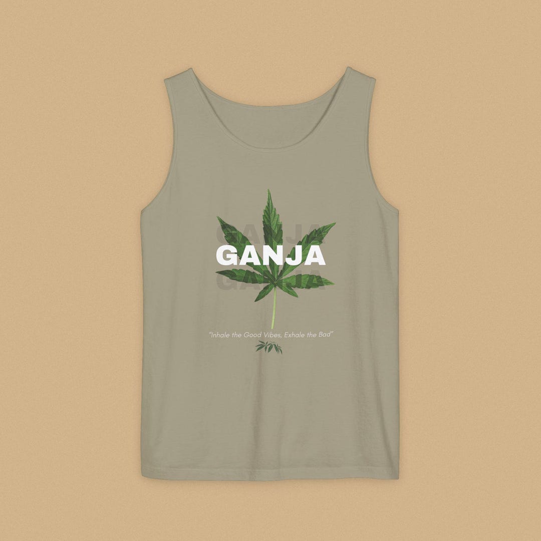 Ganja Marijuana Leaf Tank Top, Weed Graphic Sleeveless Shirt, Boho ...
