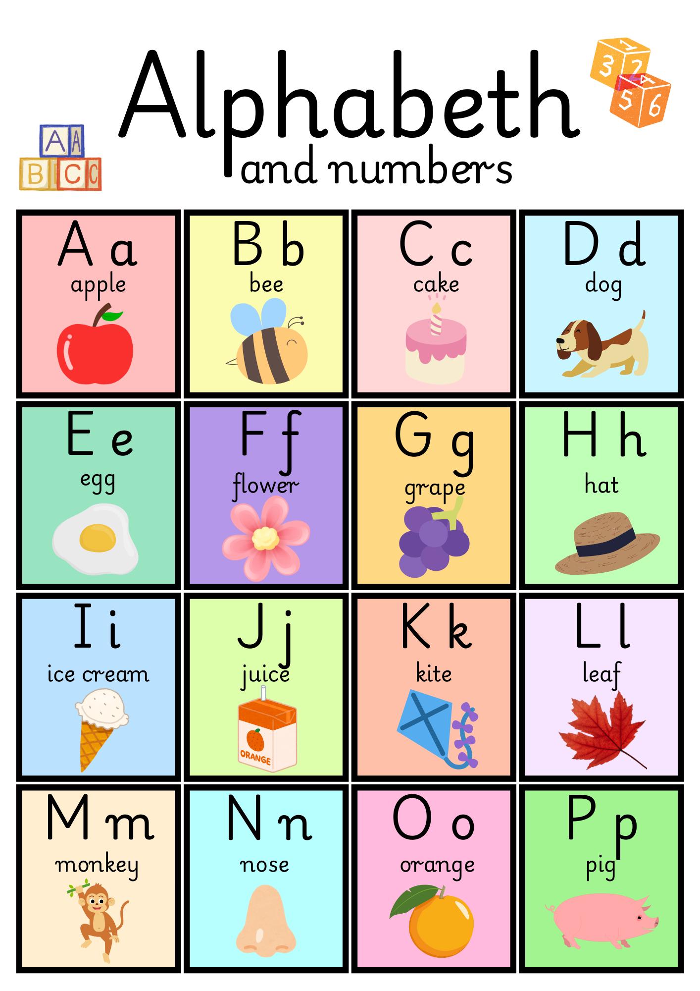 Printable Alphabet and Number Flashcards for Kids | Educational ...