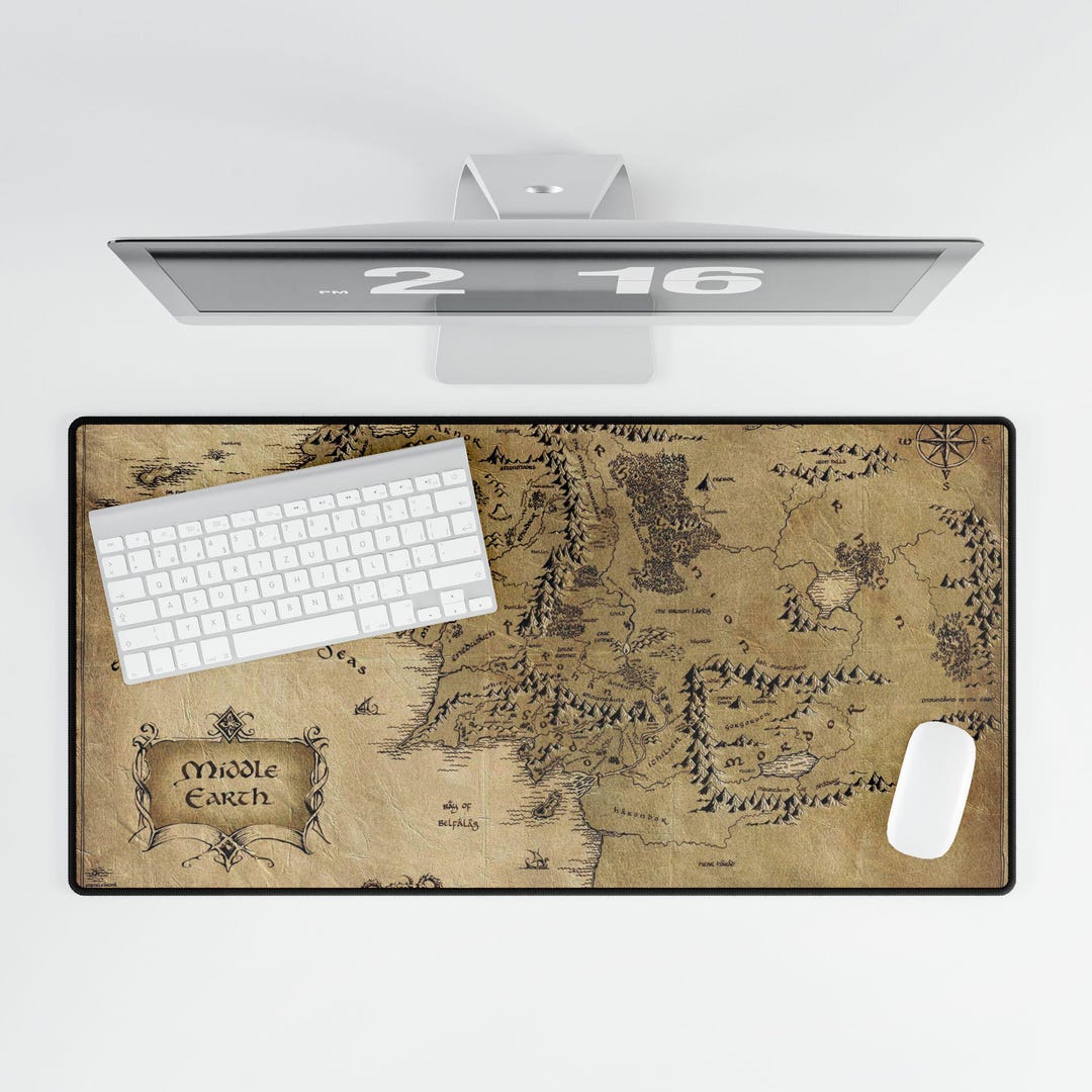 Middle Earth Mouse Pad, Gaming Desk Mat for LOTR Fans, Tolkien Inspired ...