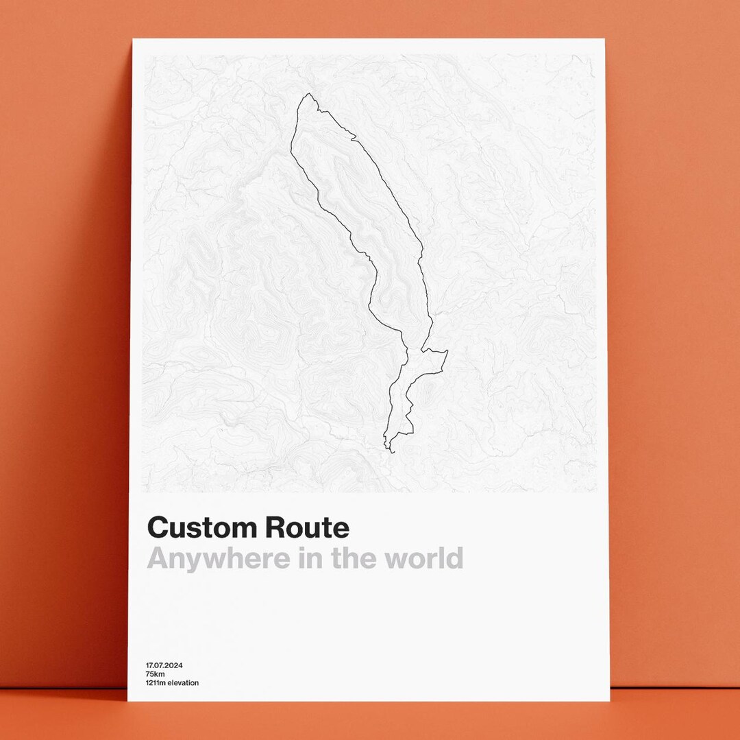 Custom Route Map Art Print: Personalised, Anywhere in the World - Etsy