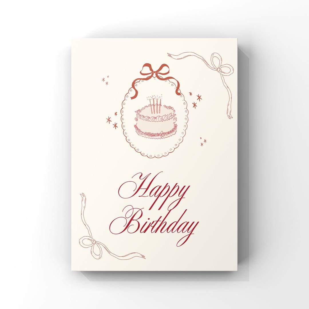 Elegant Vintage Birthday Card | Printable & Digital Greeting - Etsy