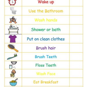 Morning Routine Checklist Visual - Etsy