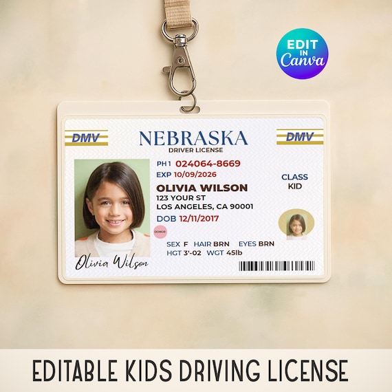 Children's Drivers License Template