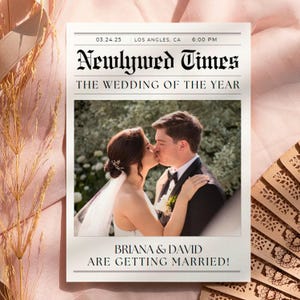 Wedding Newspaper Template With Photo: Newlywed Times (canva) - Etsy