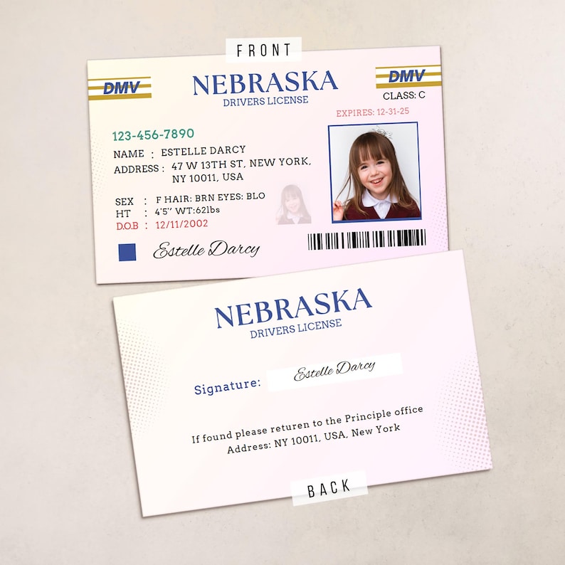 Customized Kids Driver License: Pretend Play ID Card (PDF Download) - Etsy