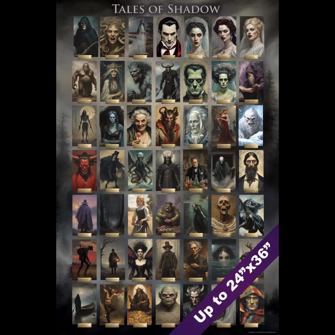 Fairy Tale Horror Poster – Tales of Shadow Monsters | Classic Fantasy ...