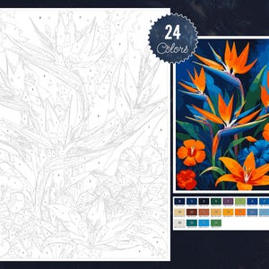 Bird of Paradise Color by Numbers for Adults Printable Paint by Numbers ...