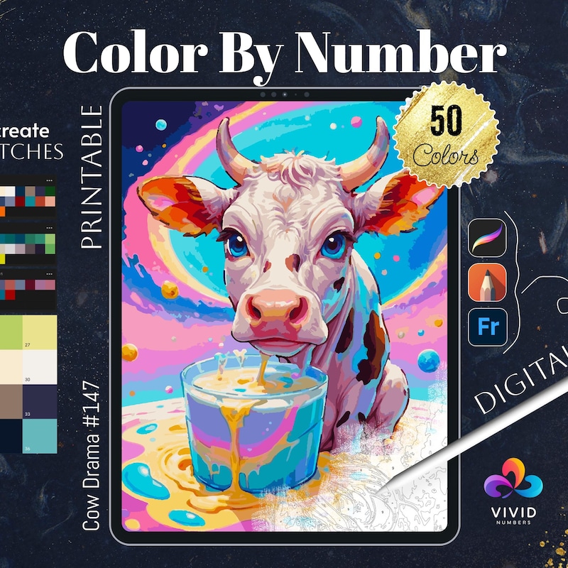 Paint by Number Cow - Etsy