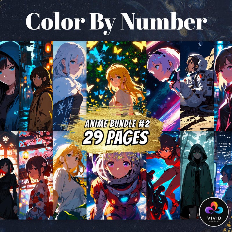 Anime Colour by Number - Etsy