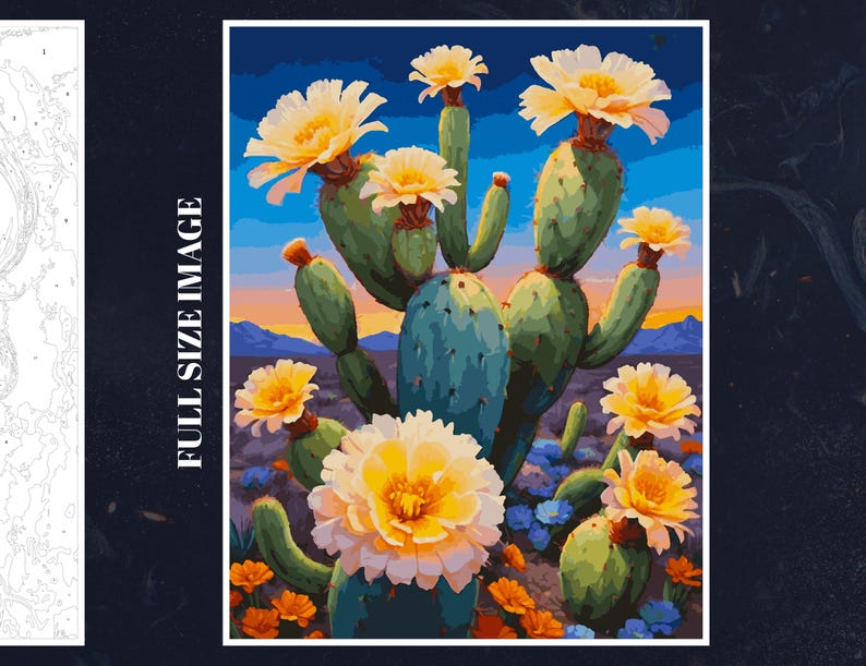 Pipe Cacti Coloring by Number Printable Paint by Numbers Digital ...