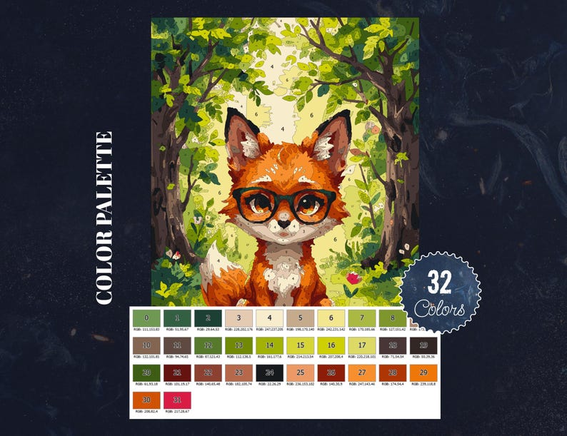 Funny Fox Color by Numbers Printable Paint by Numbers Digital Coloring ...