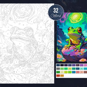 Frog Existential Paint by Numbers for Adults Printable Color by Numbers ...