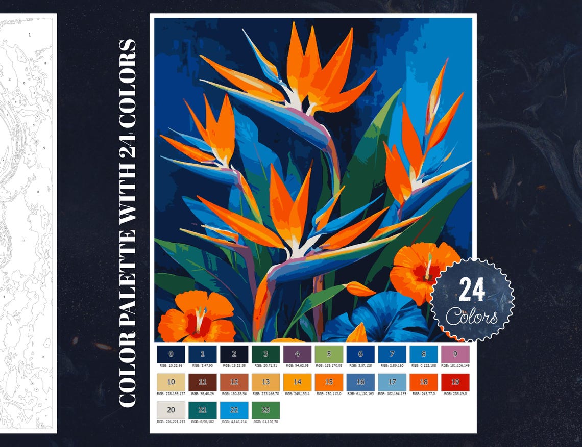Bird of Paradise Color by Numbers for Adults Printable Paint by Numbers ...