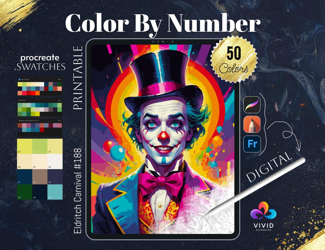Eldritch Carnival Color by Numbers Printable Paint by Numbers Digital ...