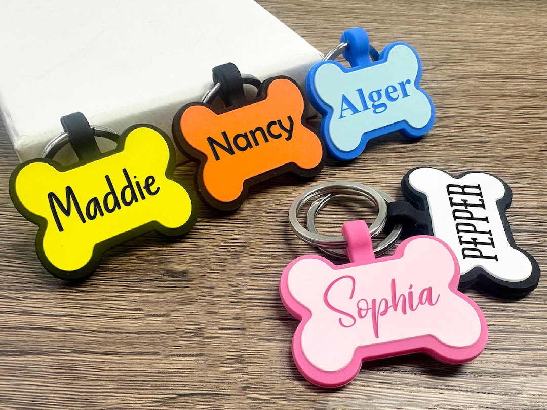Personalized Silicone Dog Tag, Bone Shaped Silent Dog Tag, Soundless ...
