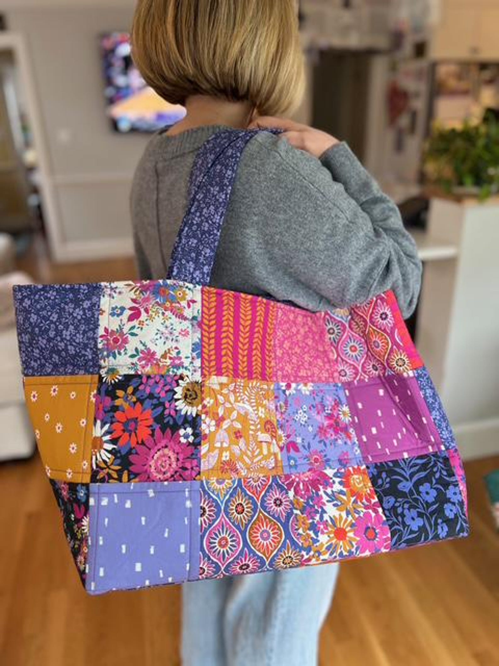 Hand-made Quilted Shoulder Bag Made Using Maeve Fabric Collection by ...