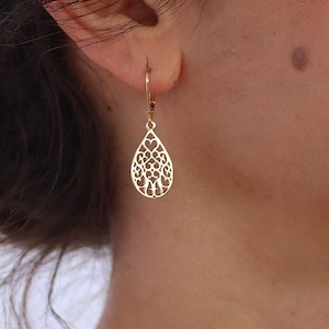 14k Gold Dangle Earrings Etsy