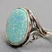 Opal silver Ring Turquoise Opal ring Big stone Ring | Etsy