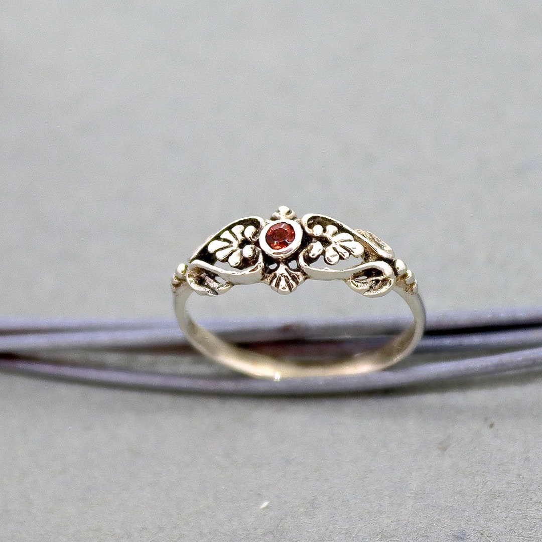 Garnet Ring, Red Silver Ring, Victorian Ring, Woman Ring, Unique Rings ...