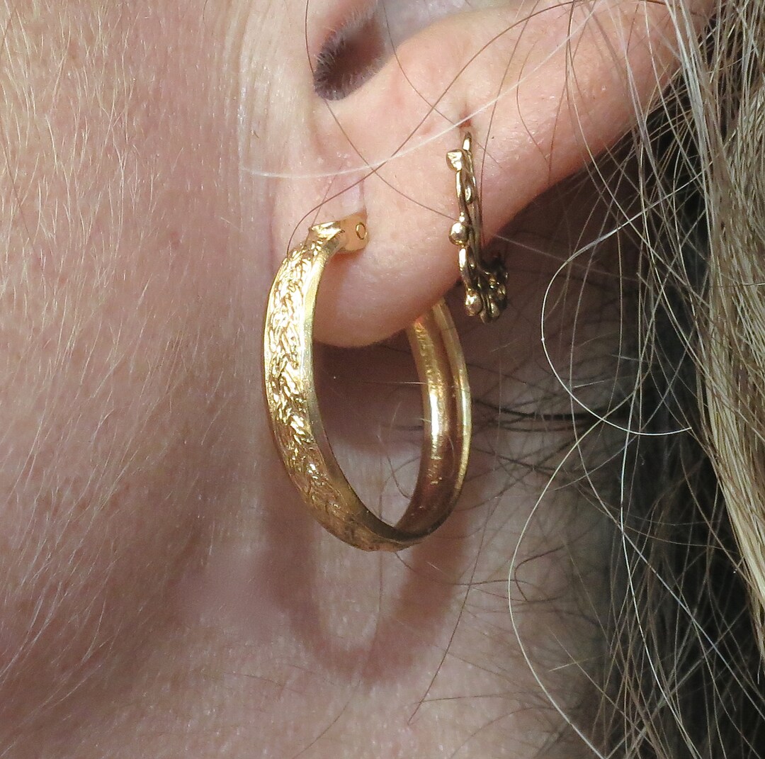 Gold Braided Hoop Earrings for Women, Vintage Style Hoop Earrings ...