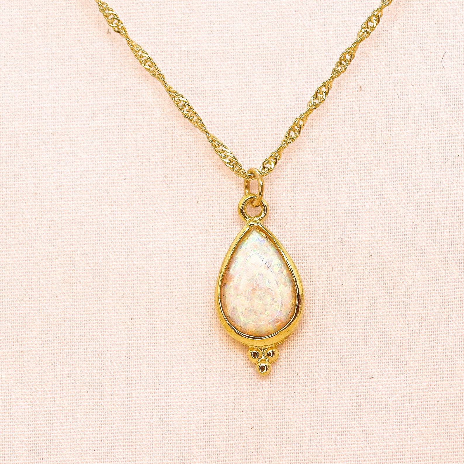 Opal drop Necklace Gold Opal necklace Elegant drop gold | Etsy