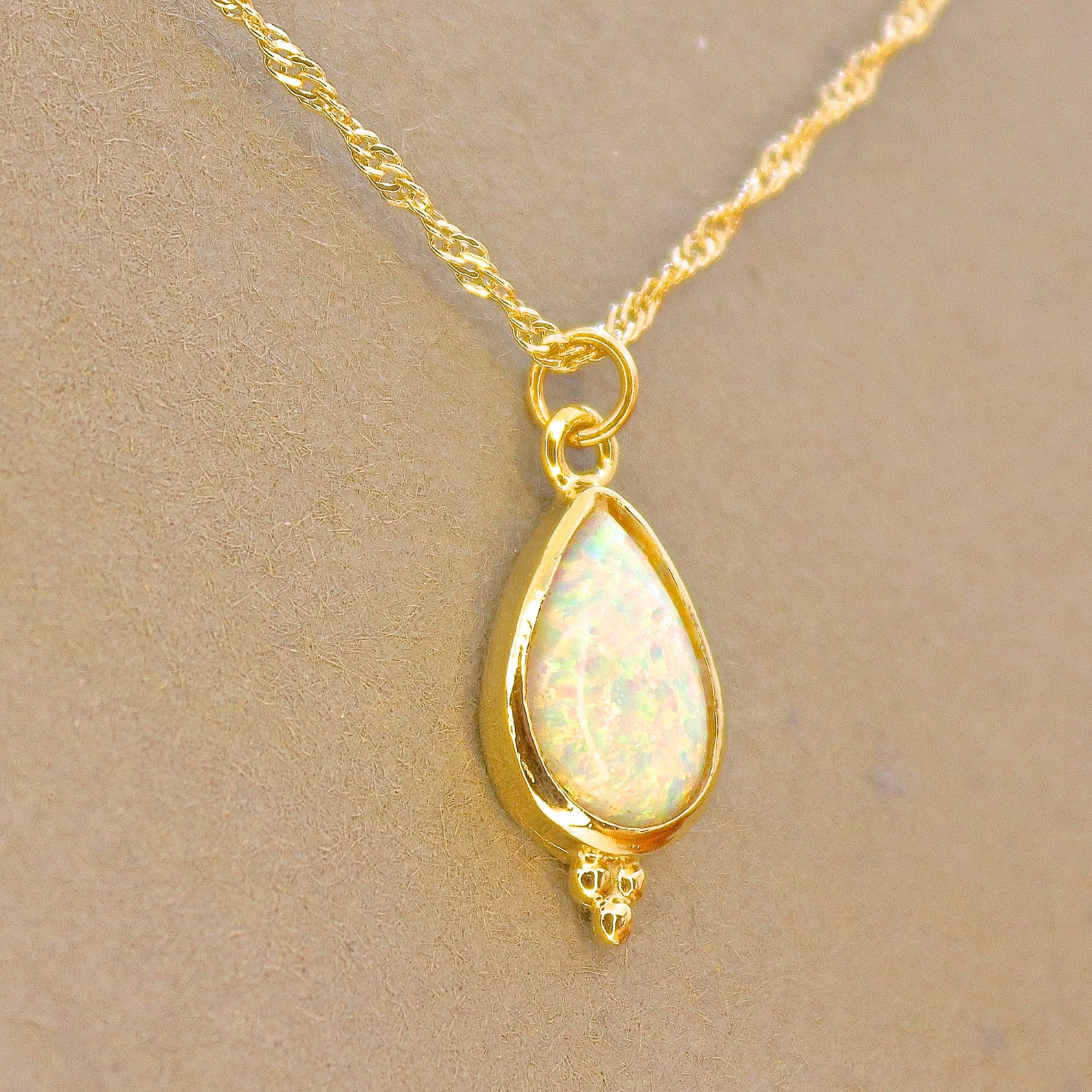 Opal drop Necklace Gold Opal necklace Elegant drop gold | Etsy