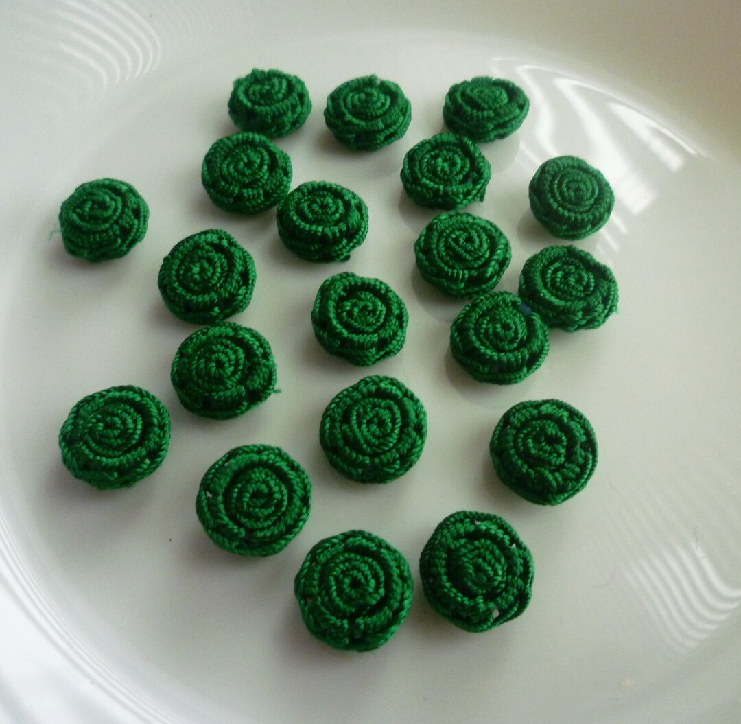 Emerald Green Moroccan Art Silk Beads/buttons Handmade Round - Etsy UK