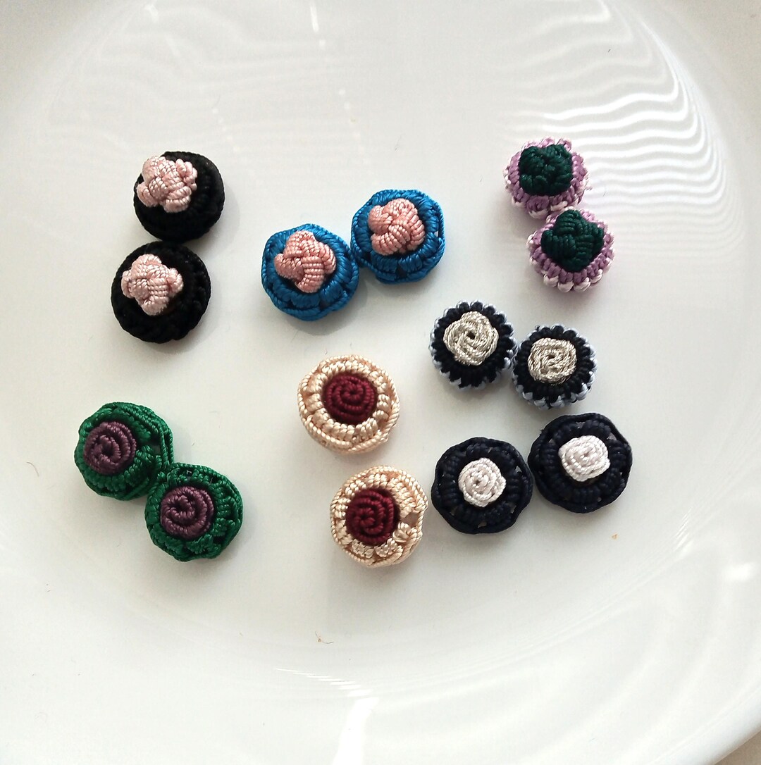 Mixed Colours Moroccan Art Silk Beads/buttons, Handmade, Round Set of ...