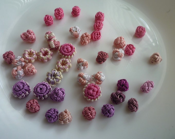 SALE Moroccan Art Silk Beads/buttons, Handmade, Mini Fiber Buttons ...