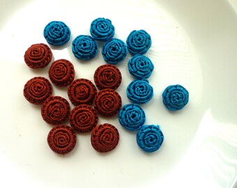 SALE Moroccan Art Silk Beads/buttons, Handmade, Mini Fiber Buttons ...