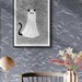 Halloween Night Printable Poster. Scary Cat-ghost and Lightning ...