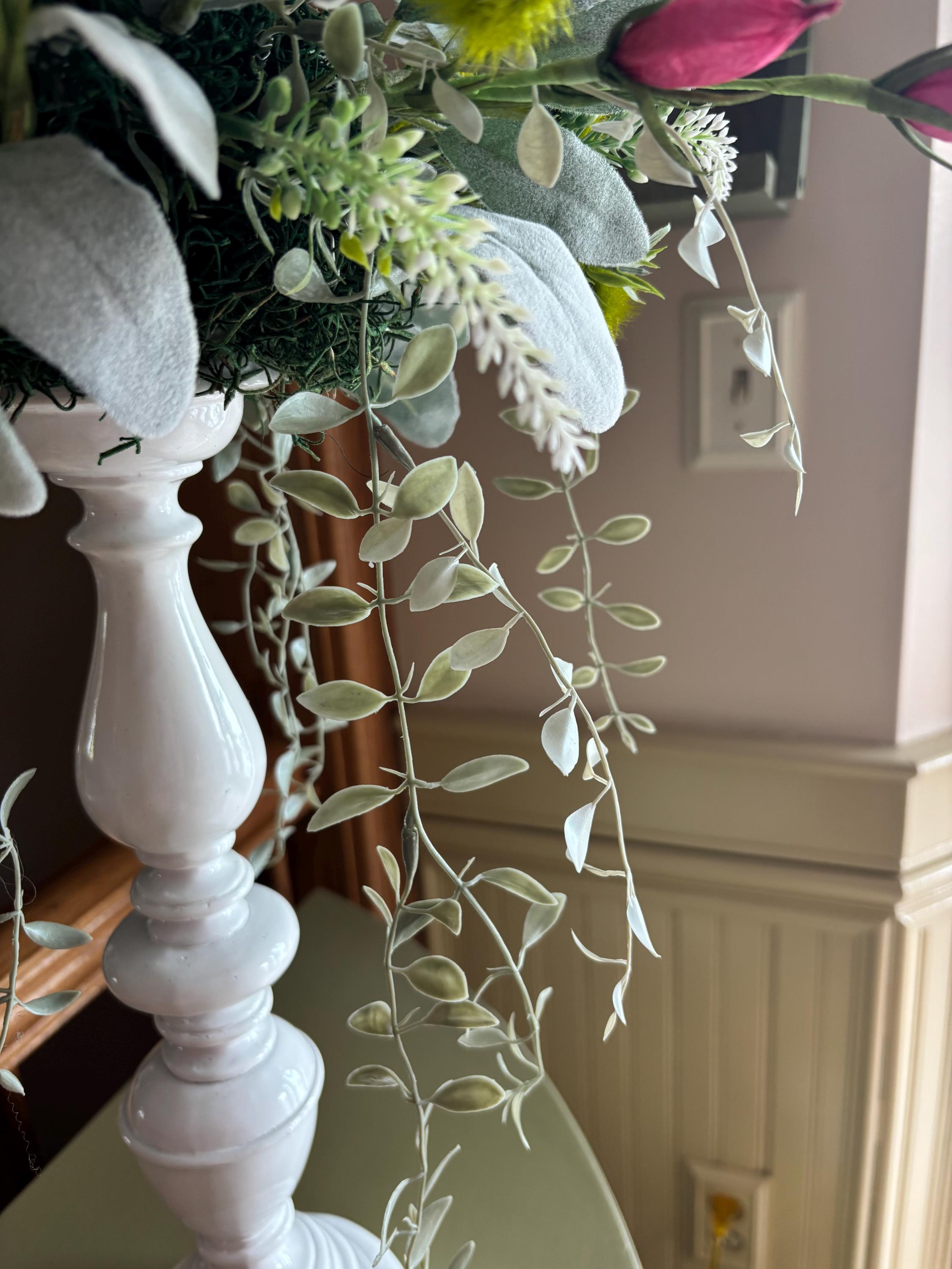 Floral Candlestick Arrangement With Pink and Moss Green Florals. - Etsy