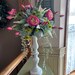 Floral Candlestick Arrangement With Pink and Moss Green Florals. - Etsy
