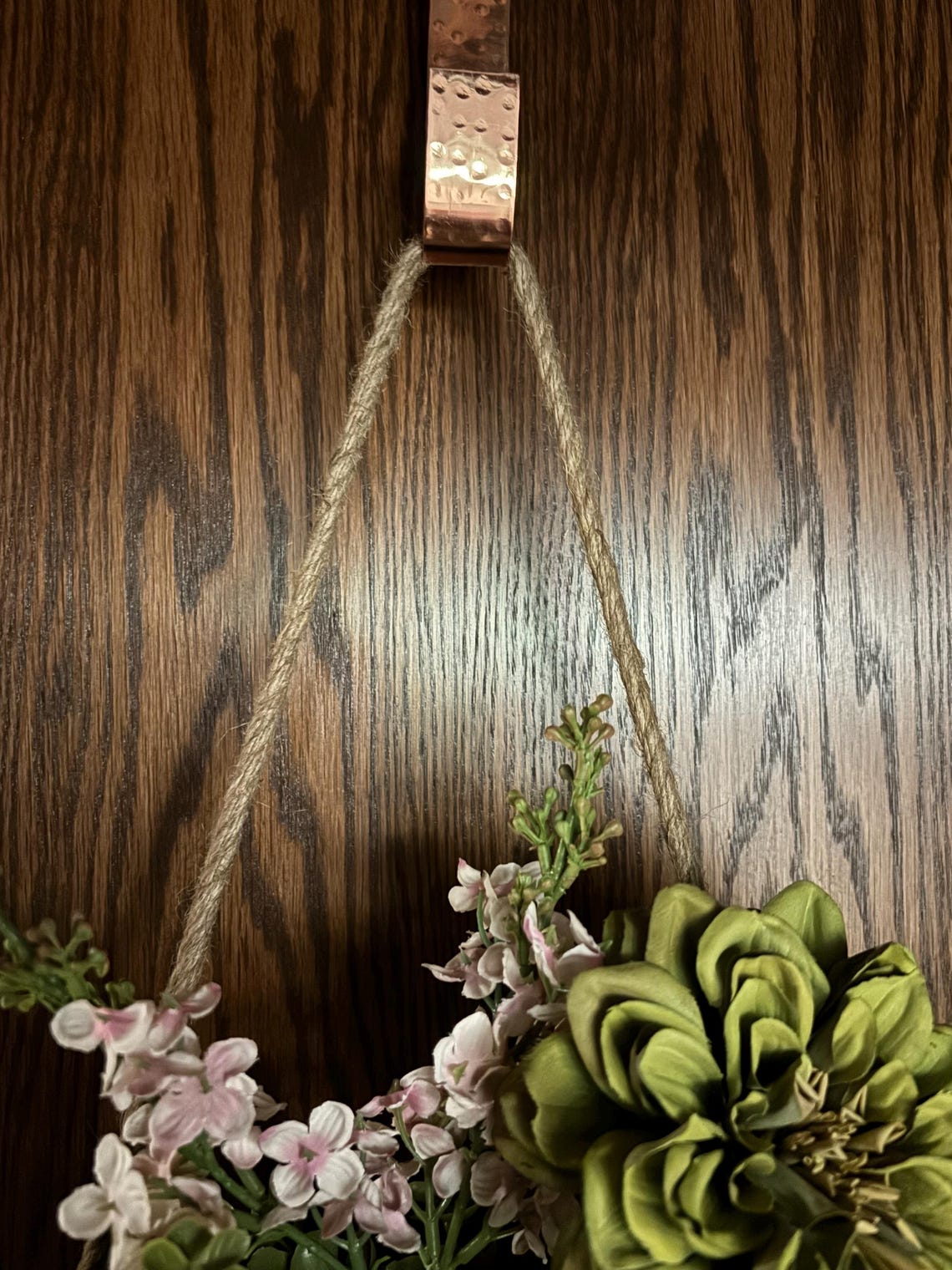 Grapevine Basket With Rope Handle and Moss Green & Pink Colors Design ...